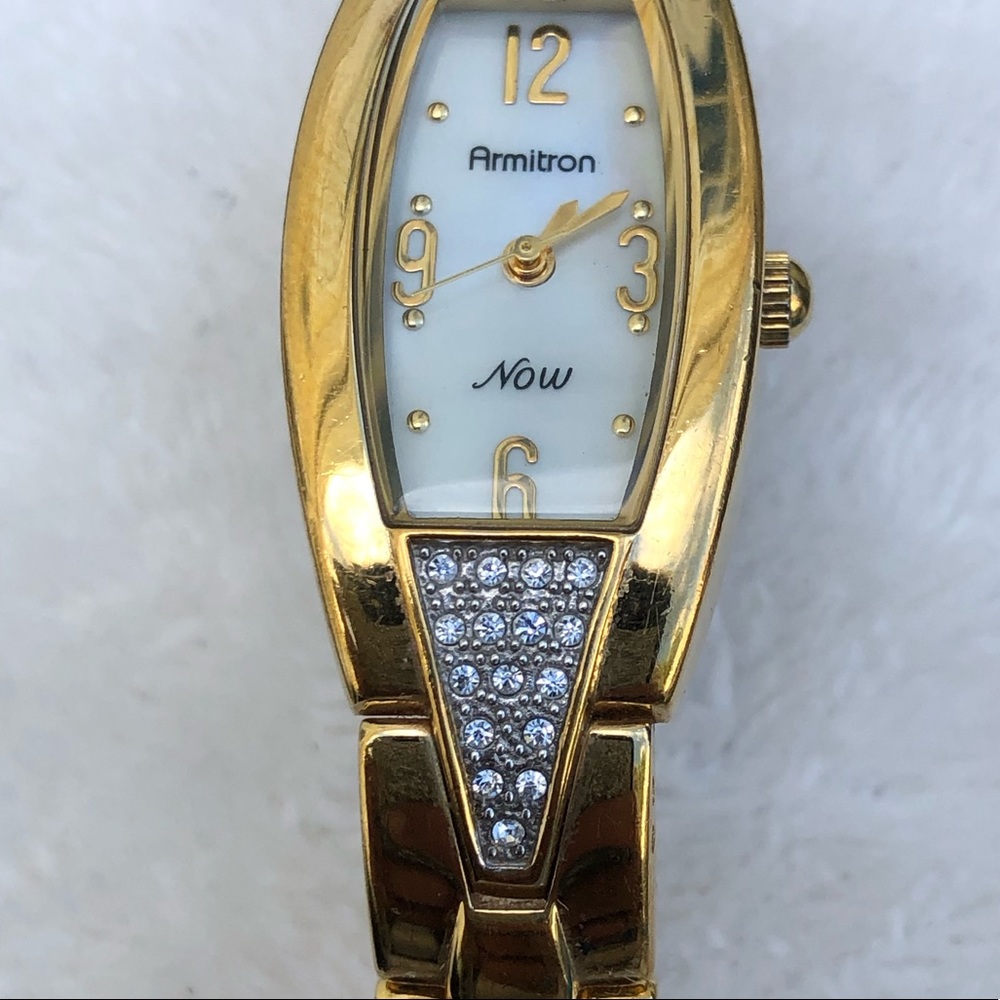Vintage Womens 80s Armitron By Seiko Diamknd 14k G - Gem
